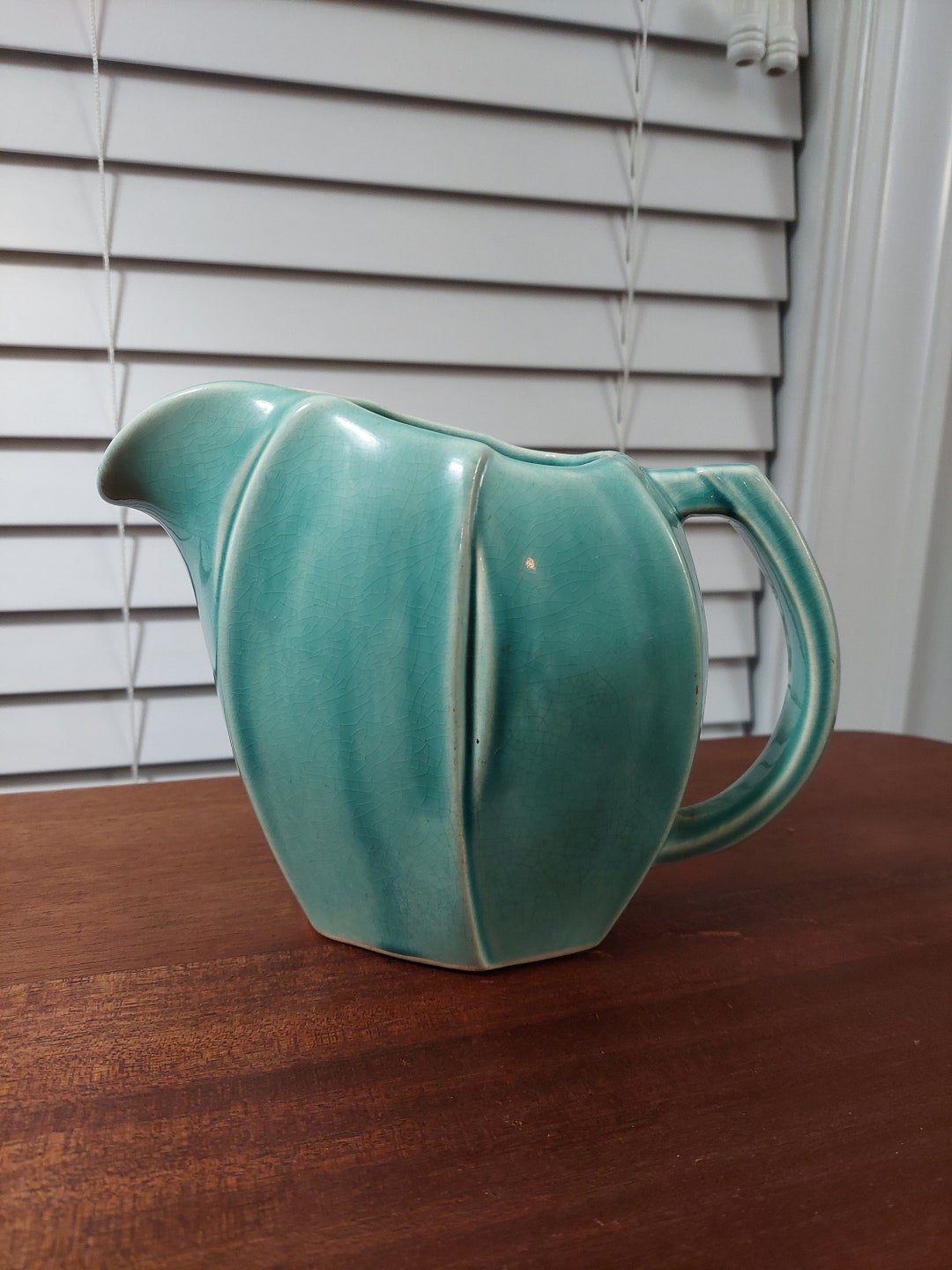 Vintage Mccoy Green Pitcher - Etsy