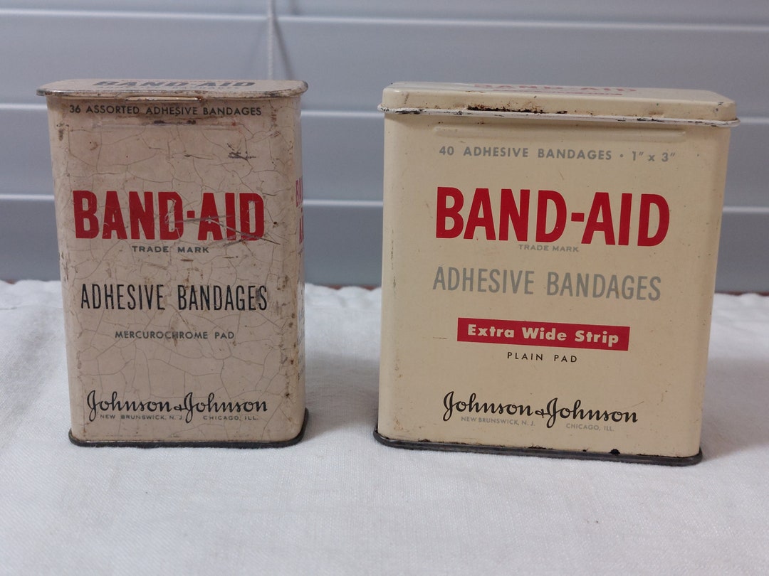 Set of 2 Vintage Band-aid Tins - Etsy