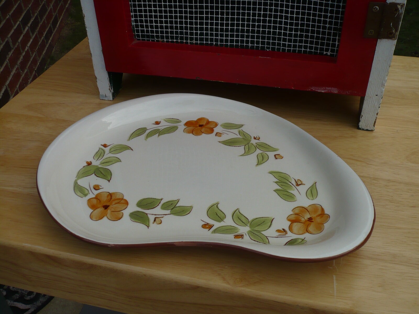 Stangle Pottery Kidney-shaped Platter Bittersweet - Etsy