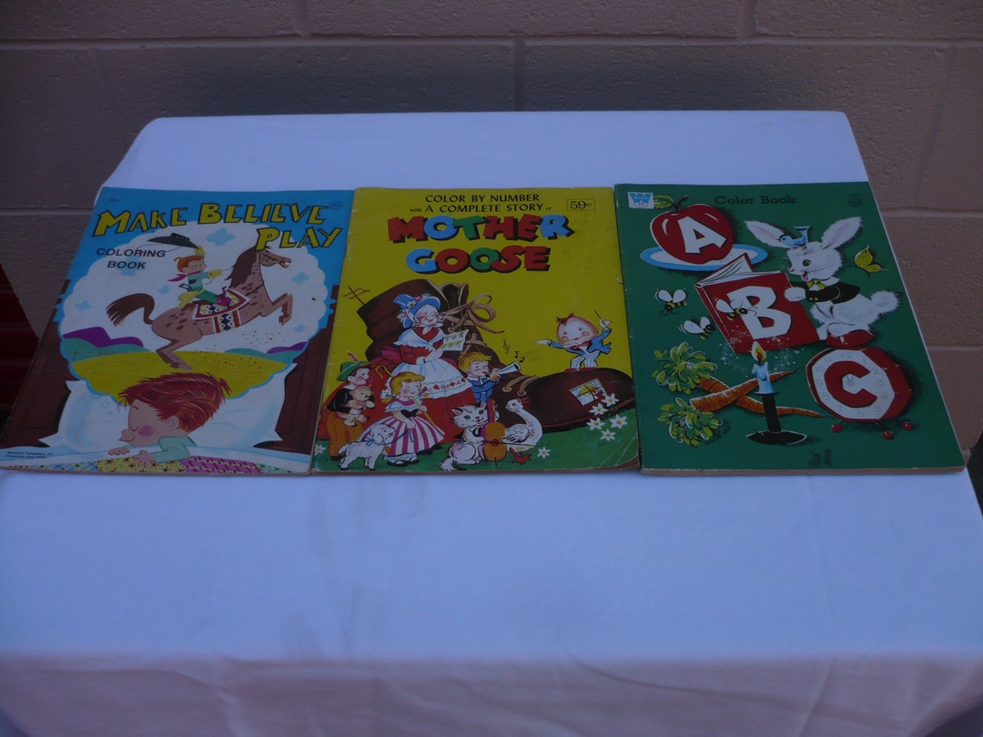 Collection of 3 Coloring Books - Etsy