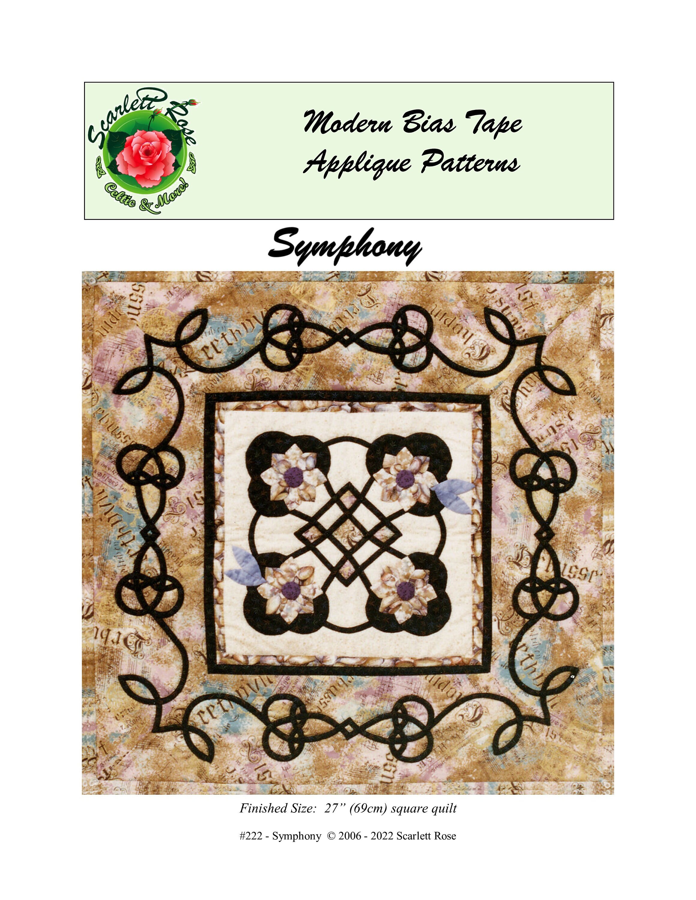 Symphony - Modern Bias Tape Applique Pattern Pdf - Etsy