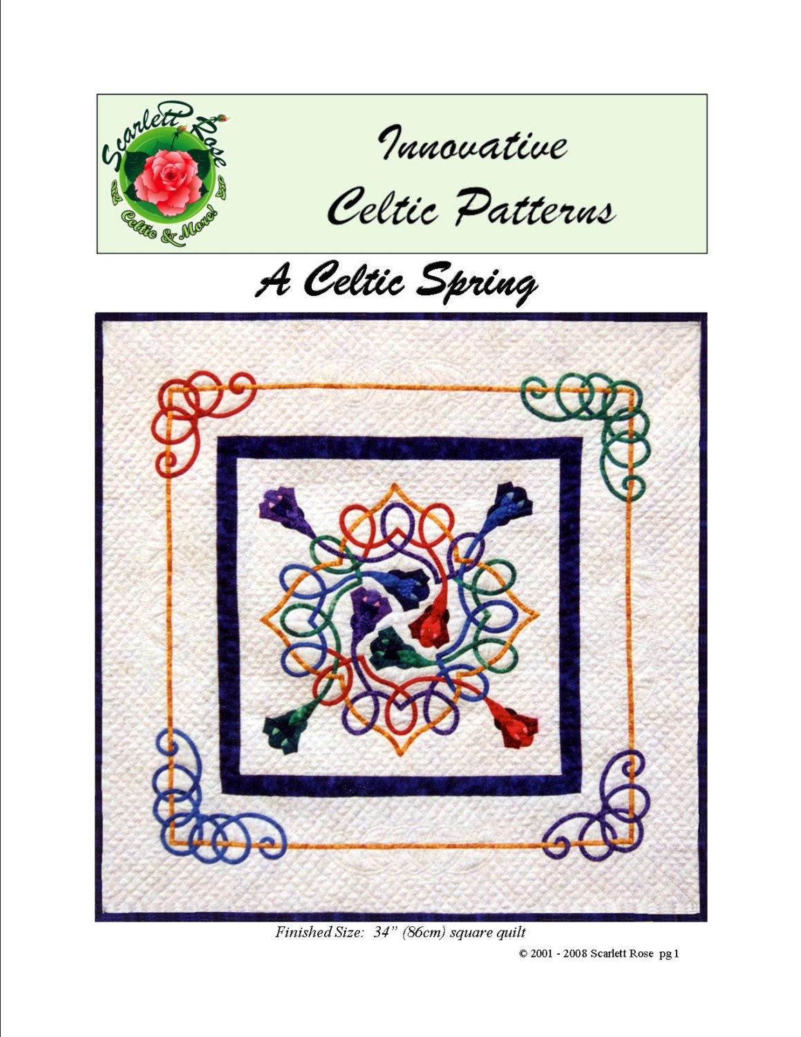 A Celtic Spring Applique Pdf Pattern Featuring Celtic Knots - Etsy
