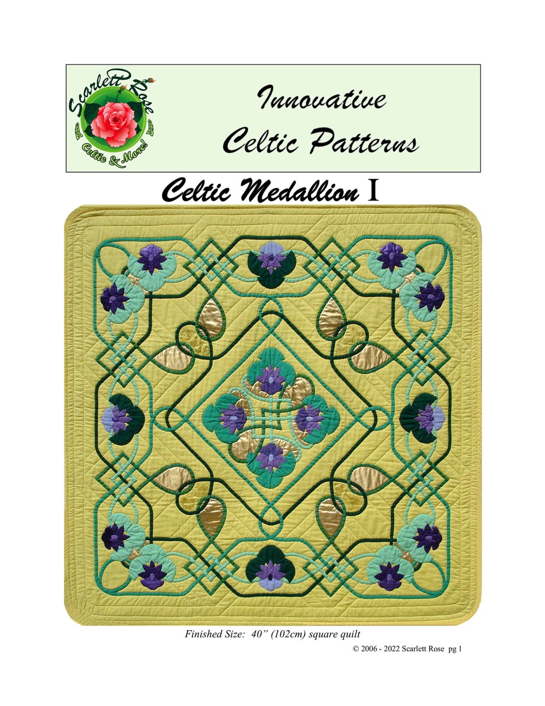 Celtic Medallion I - Modern Bias Applique Celtic Quilt Pattern - Etsy