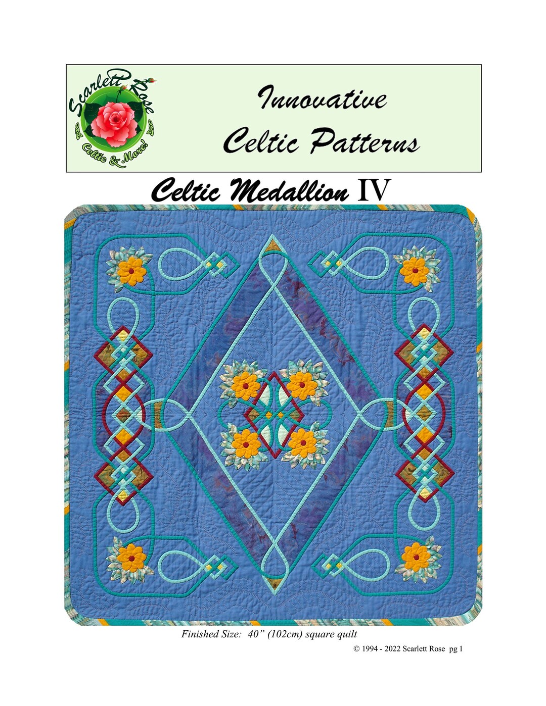 Celtic Medallion IV - Modern Bias Tape Celtic Applique Quilt Pattern - Etsy
