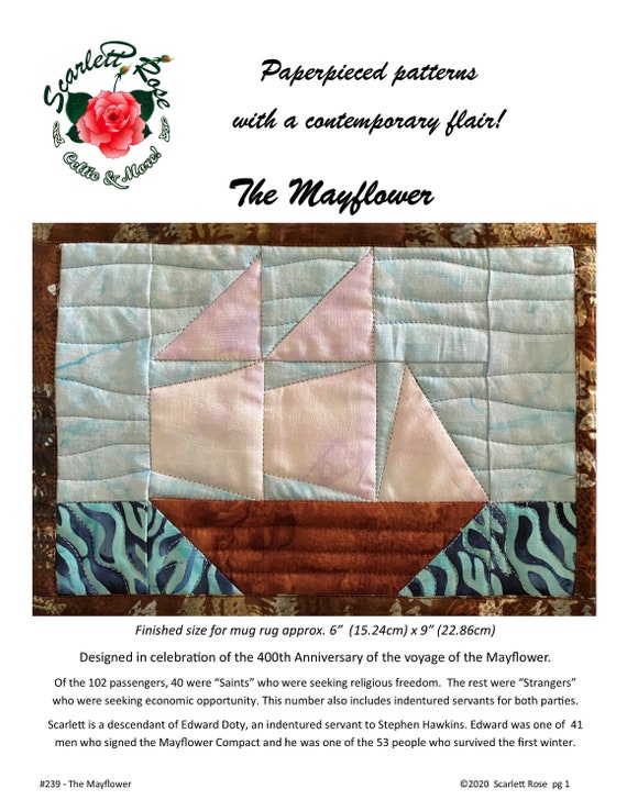 The Mayflower Modern Paperpieced Ship Pattern Pdf - Etsy