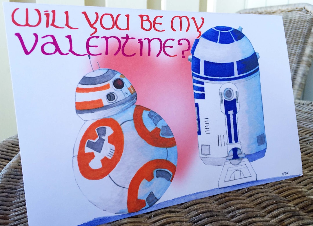 Star Wars BB8 and R2D2 Valentine Card Instant Download - Etsy
