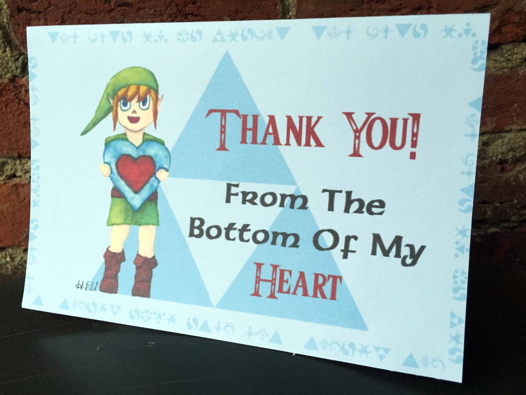 Link Zelda Thank You Card - Etsy