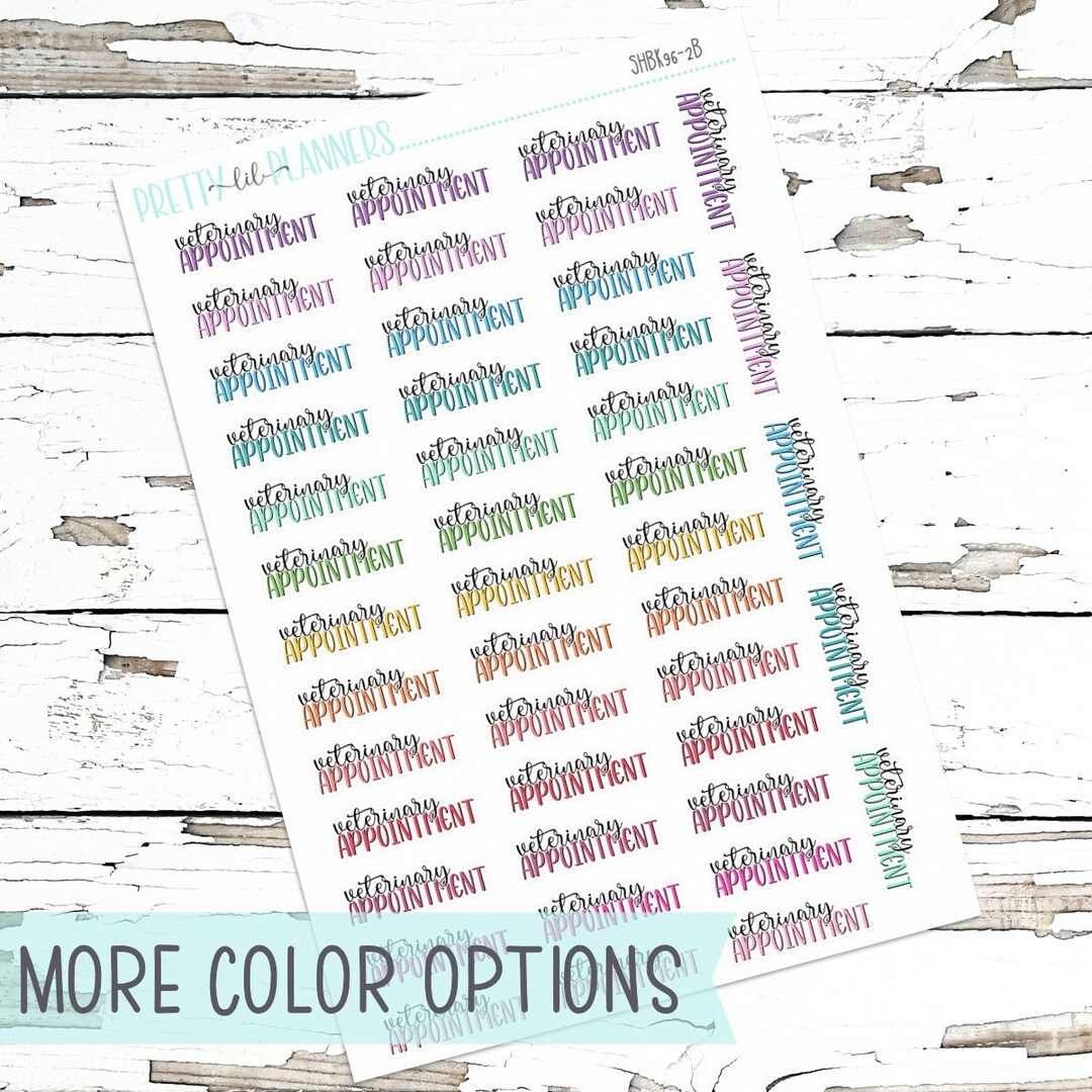 Veterinary Appointment Script Planner Stickers Reminder - Etsy