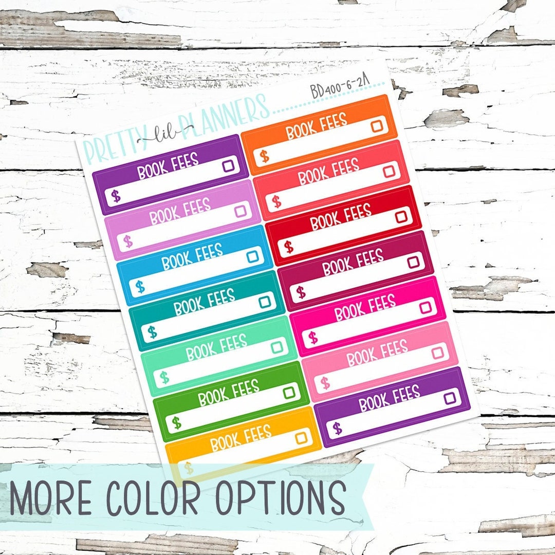 Book Fees Planner Stickers, Pay Bill, Reminder Stickers, Functional ...