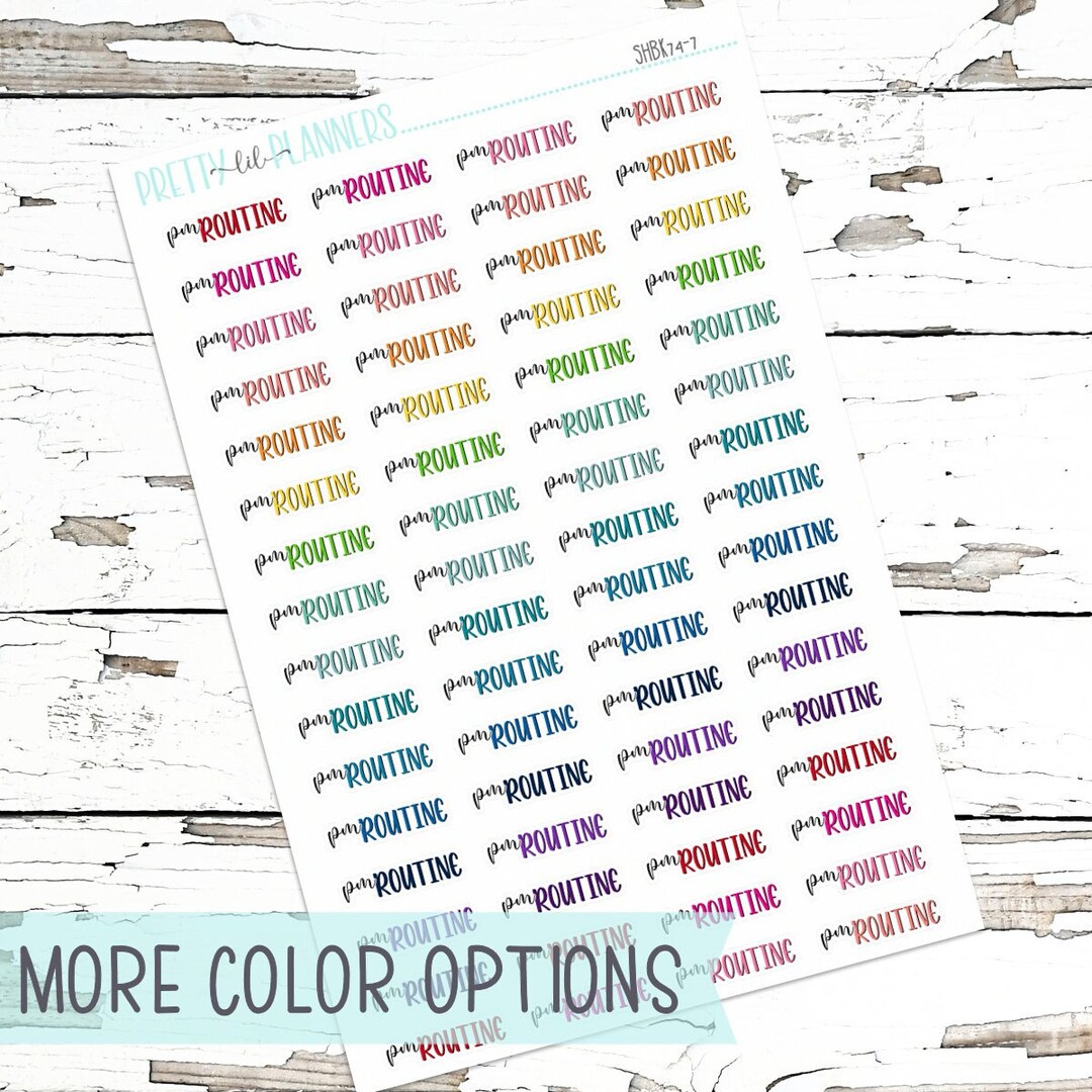 PM Routine Script Planner Stickers, Reminder Stickers, Functional ...