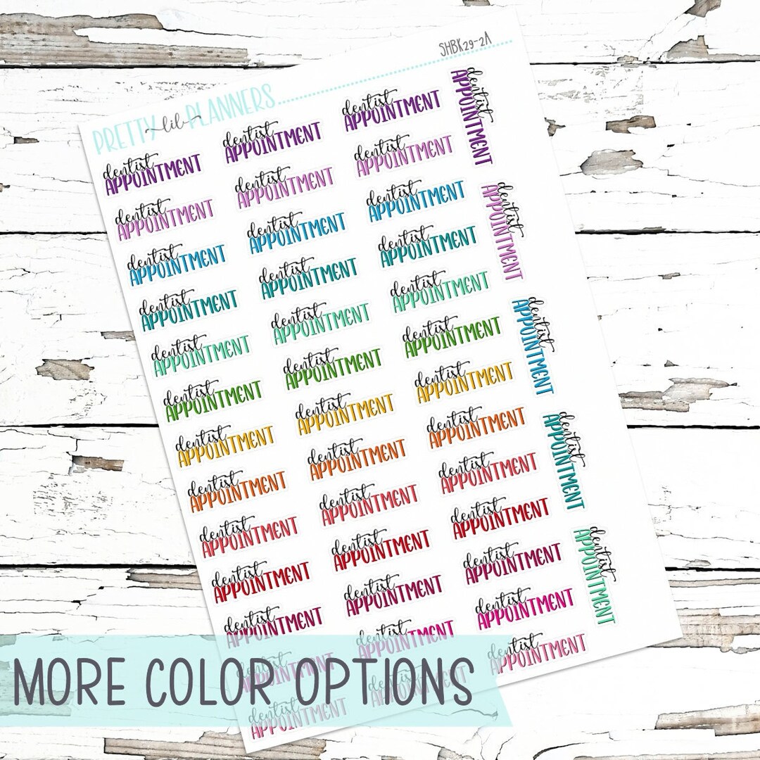 Dentist Appointment Script Planner Stickers, Reminder Stickers ...