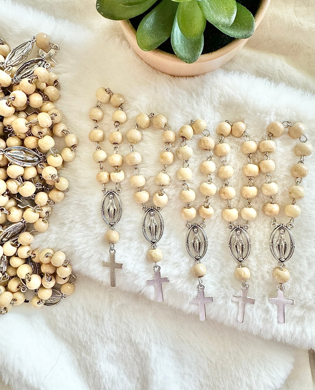 Rosary/ 12 Pcs Mini Rosary/ Mini Rosary Favors/ Baptism/ Christening ...