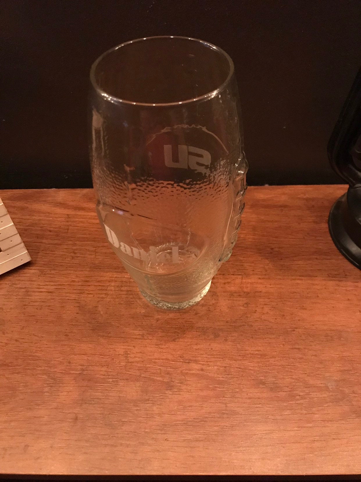 Personalized engraved football shaped glass tumbler