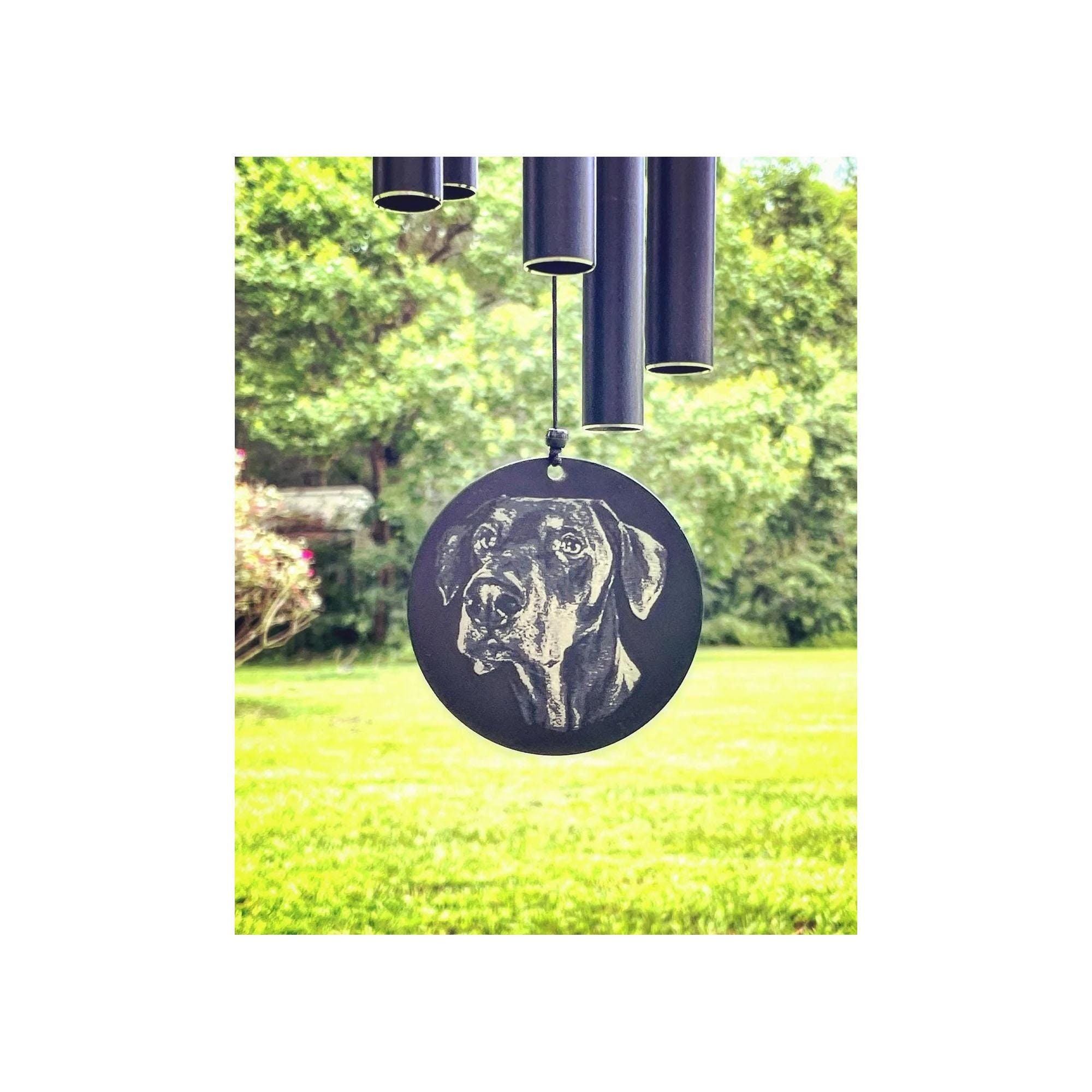 Engraved custom photo Memorial Wind Chimes with Lattice design top ...