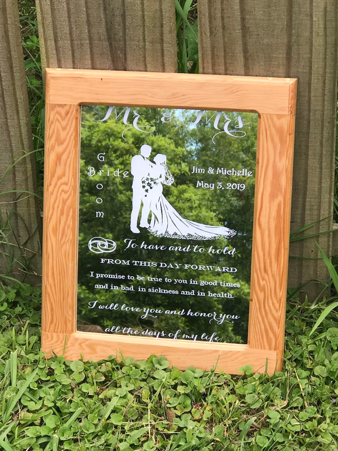 Personalized Wedding Gift, Engraved Mirror, Mr. & Mrs., Wedding Mirror ...