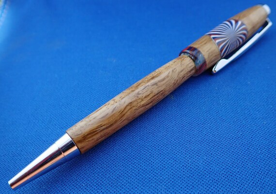 Curly Oak Wood Slime Line With Red White and Blue Center Band | Etsy