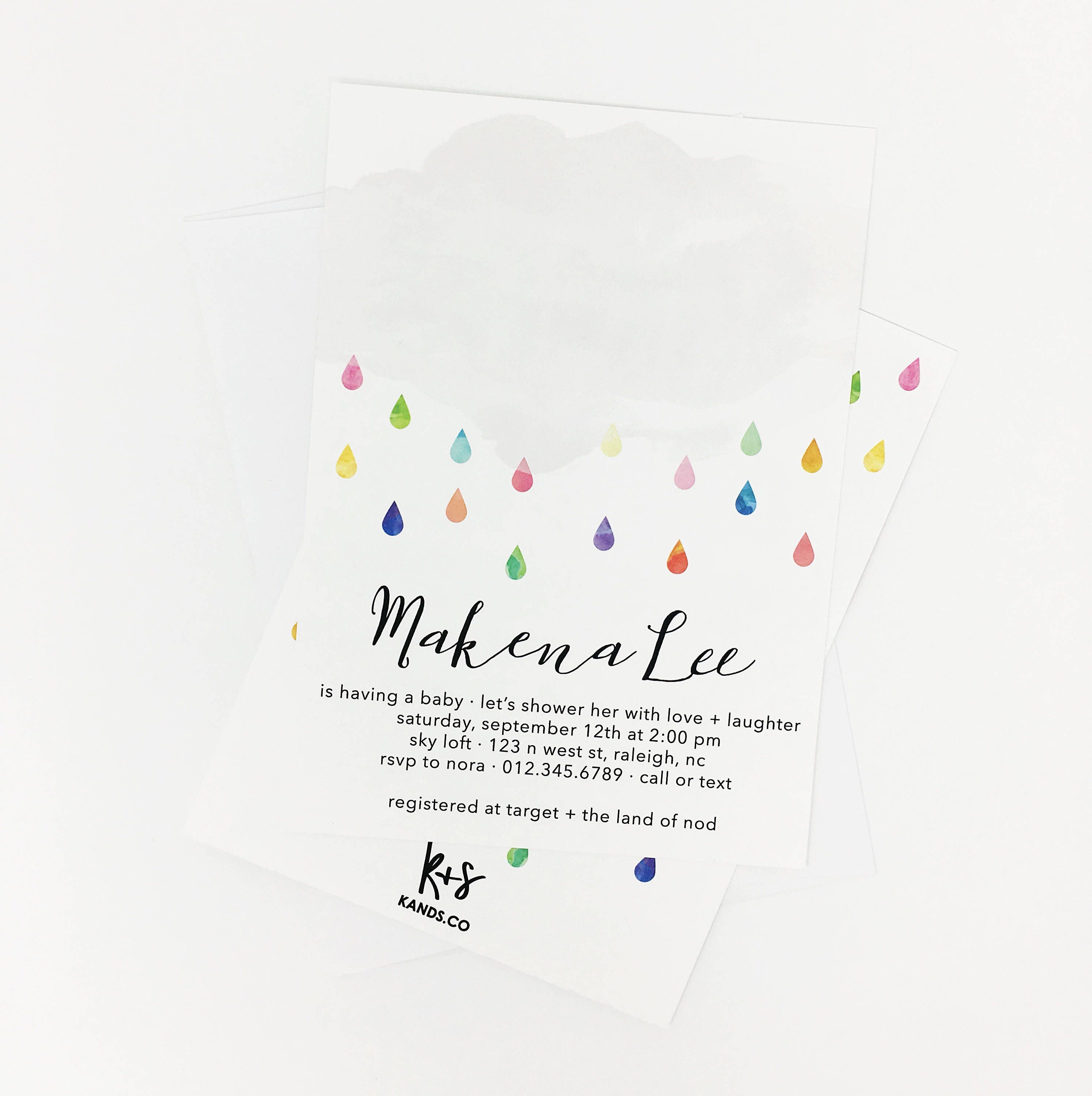 Rain Themed Baby Shower Invites