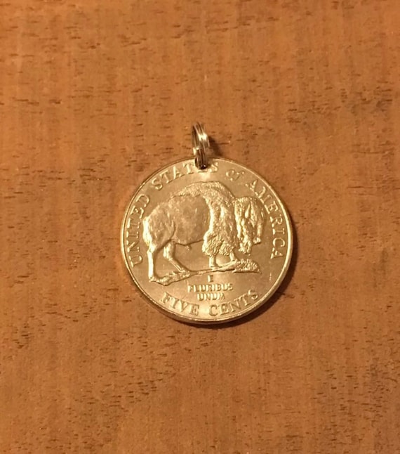 Modern Bison Buffalo Head Nickel Coin Jewelry Pendant | Etsy