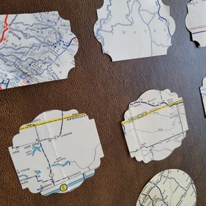 25 Vintage Paper Map Pieces in Various Shapes - Etsy
