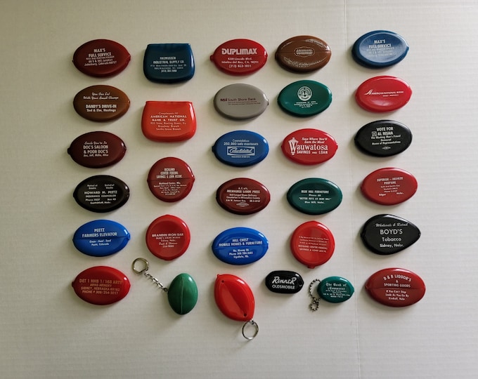 NEW Oval Rubber Vinyl Squeeze Coin Pouch Purse W/chain Made in USA - Etsy