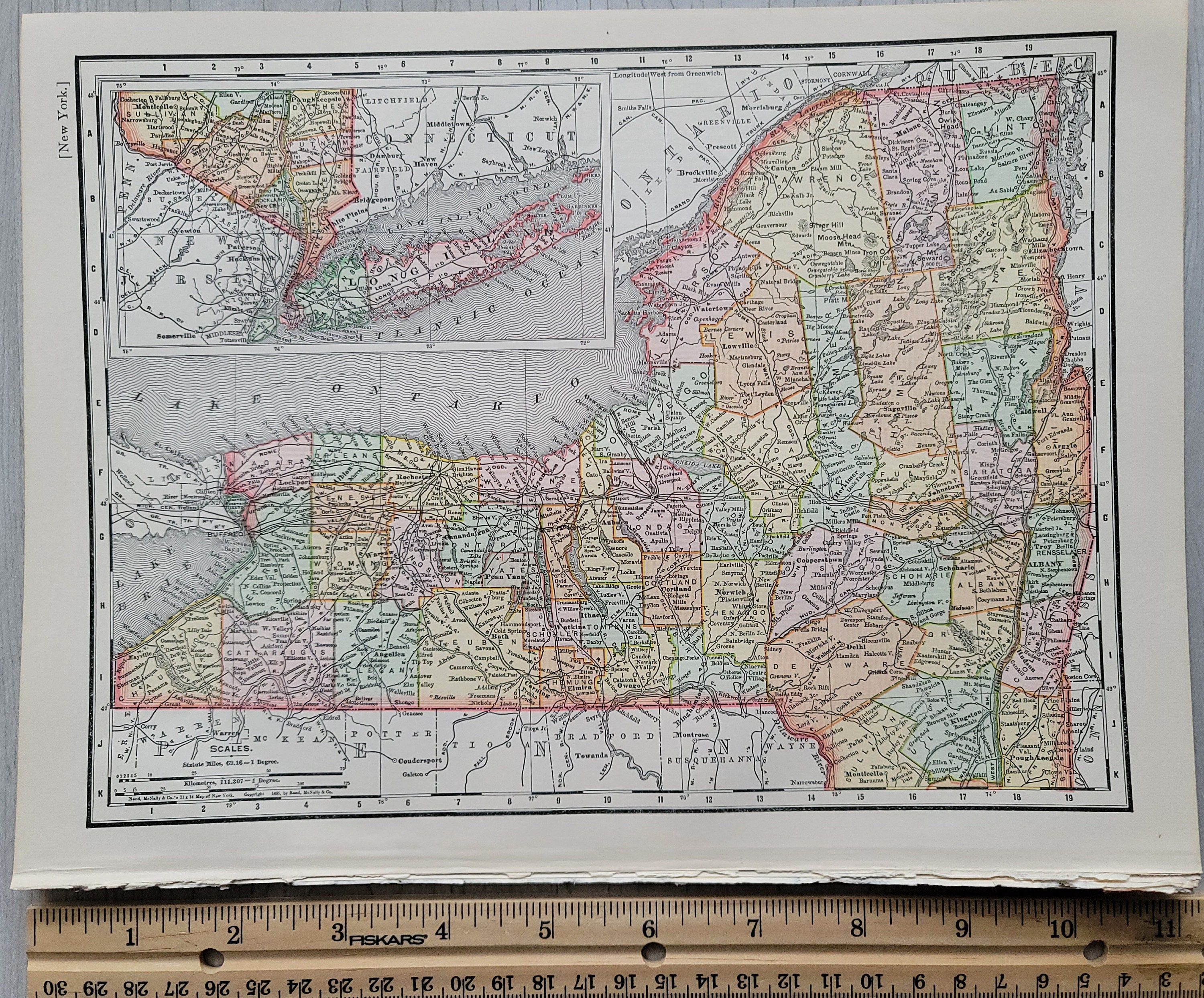 Antique 1895 Rand Mcnally Atlas Maps State Province Map Ephemera - Etsy