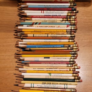 Random Lot of 10 Vintage USED Advertising Pencils Round Hexagon Lead ...