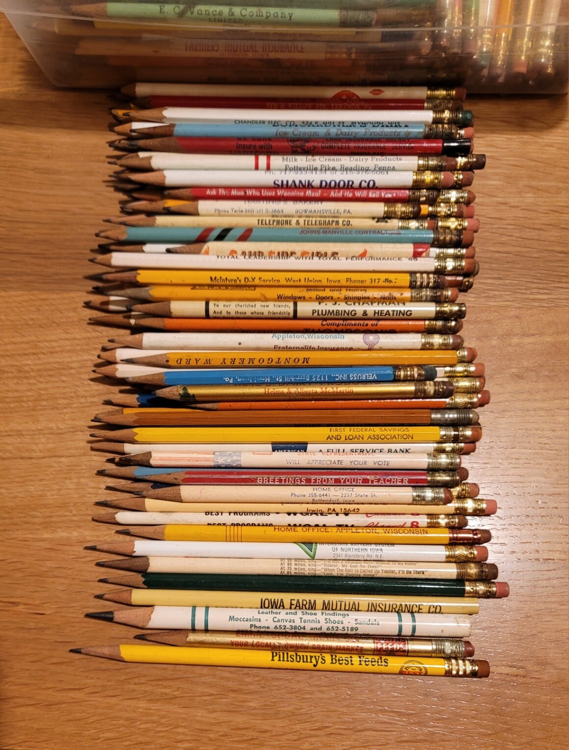 Random Lot of 10 Vintage USED Advertising Pencils Round Hexagon Lead ...