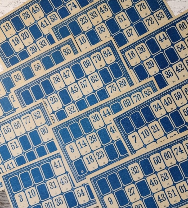 Two Vintage Lotto Cards / Vintage Game Ephemera / Vintage Numbers - Etsy