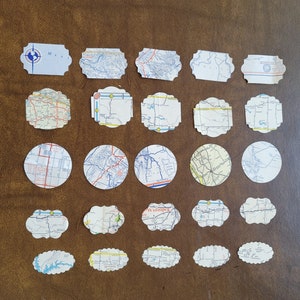25 Vintage Paper Map Pieces in Various Shapes - Etsy