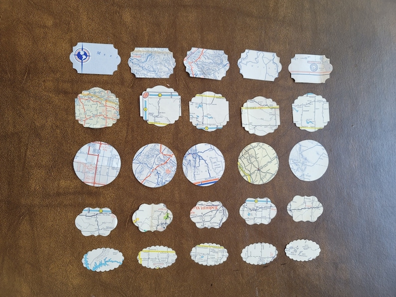 25 Vintage Paper Map Pieces in Various Shapes - Etsy