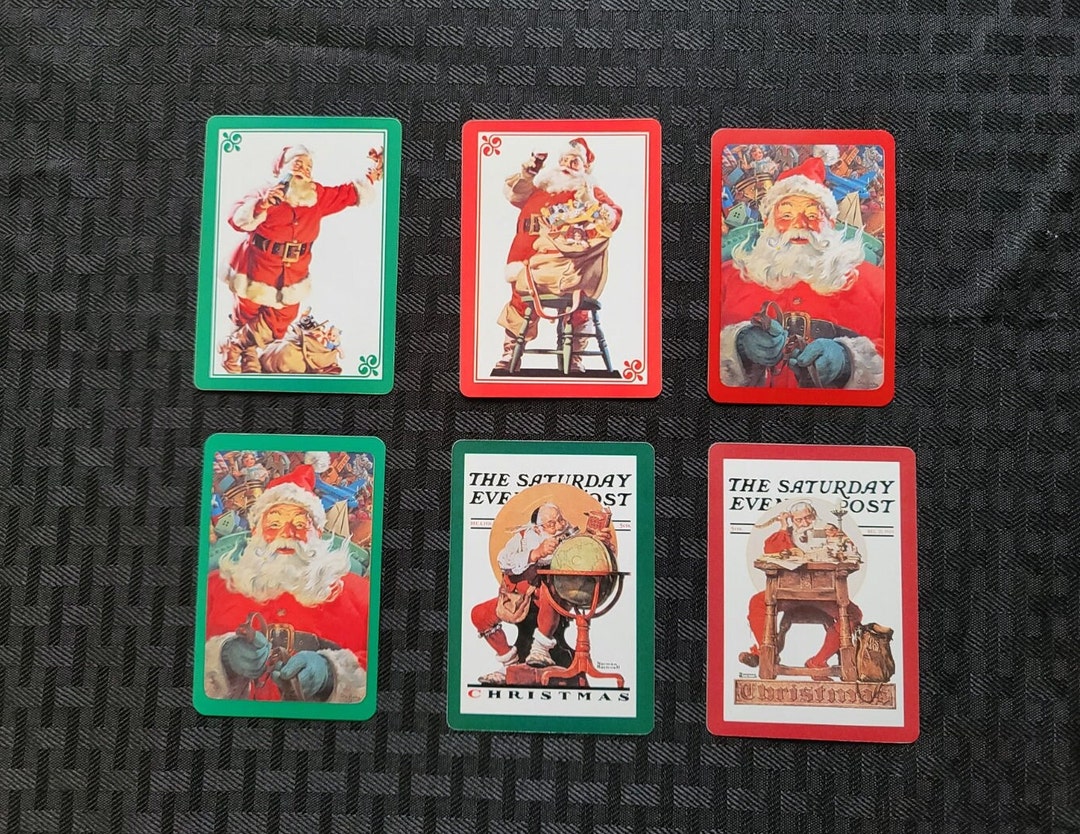 Six Santa Playing Cards / Christmas Swap Cards - Etsy