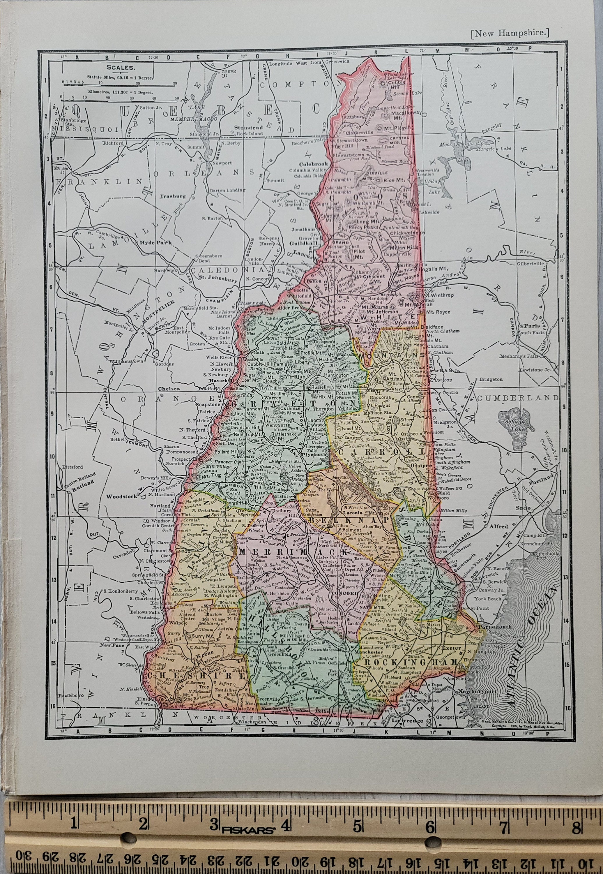 Antique 1895 Rand Mcnally Atlas Maps State Province Map Ephemera - Etsy