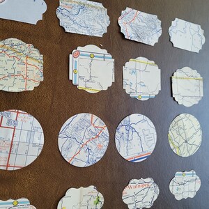 25 Vintage Paper Map Pieces in Various Shapes - Etsy