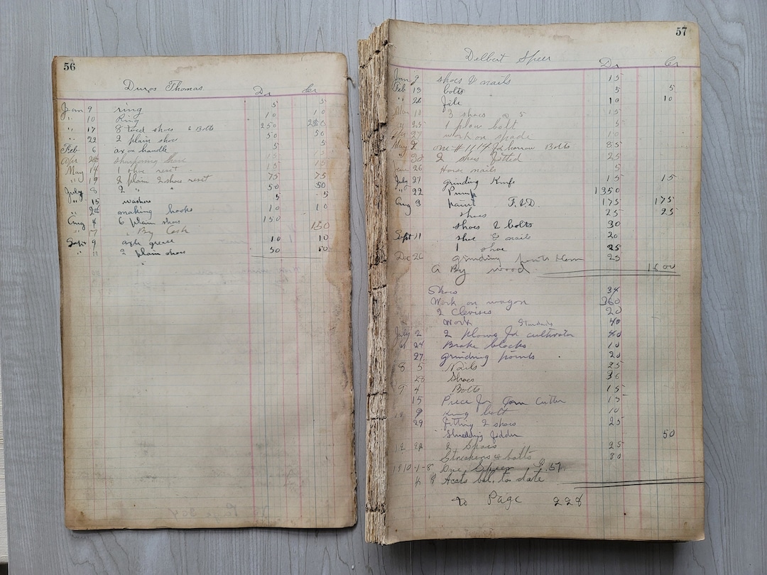 3 Large (13.5" X 8.5") Antique Store Ledger Pages 1909 - 1942 - Etsy