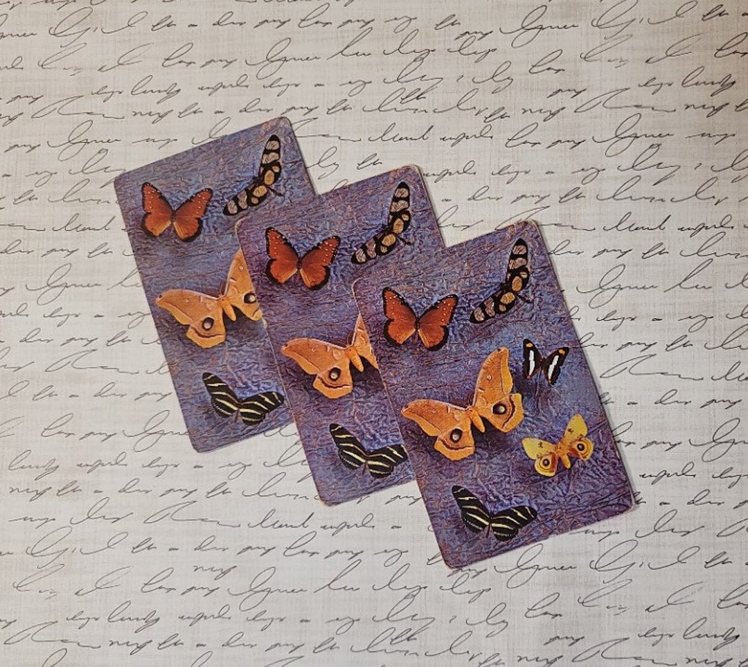 Three Vintage Butterfly Moth Swap Cards / Playing Cards - Etsy
