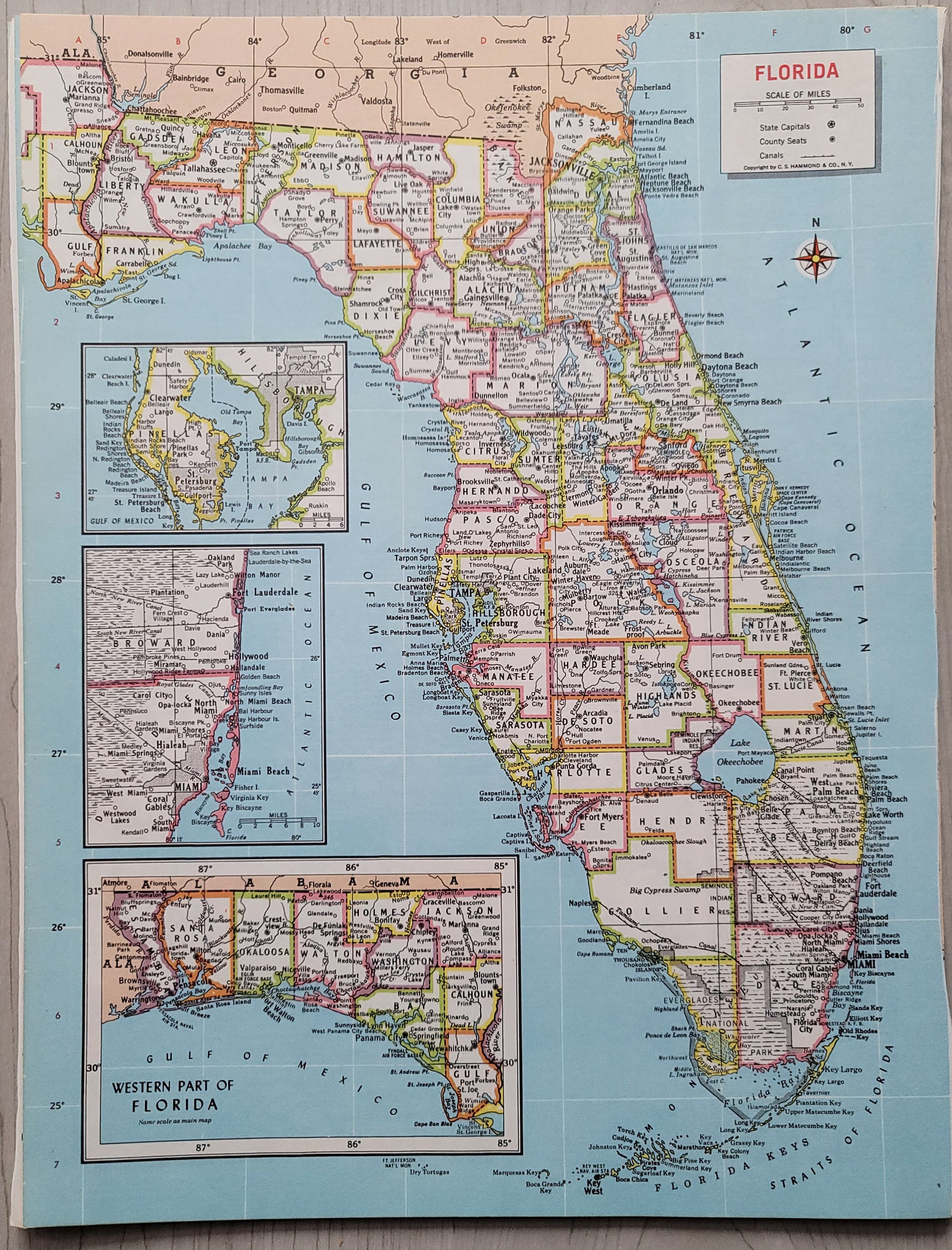 Vintage 1967 State Maps From Hammond Award World Atlas Buy Your ...