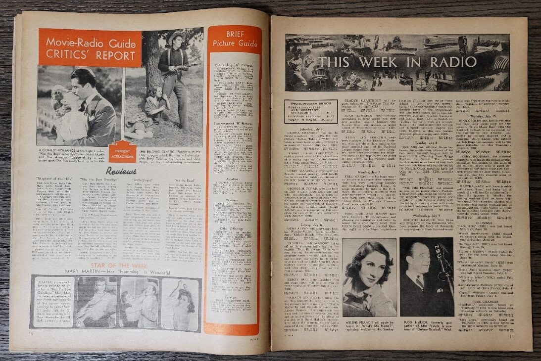 Vintage Magazine 1941 Movie Radio Guide Olivia Dehavilland, Ginger ...