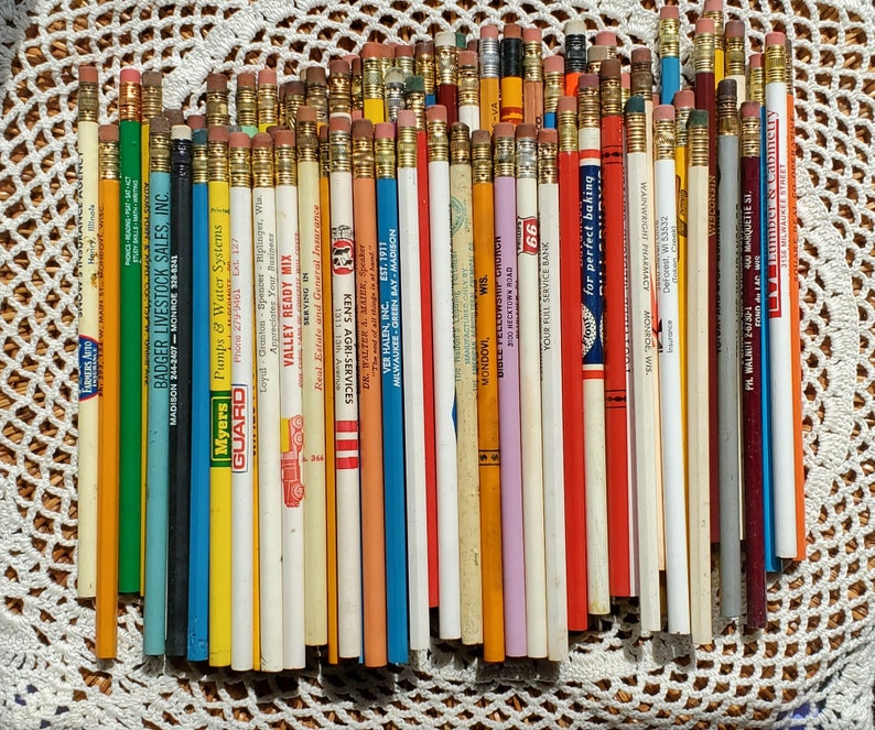 Random Lot of 10 Vintage Unused Advertising Pencils Round Hexagon - Etsy