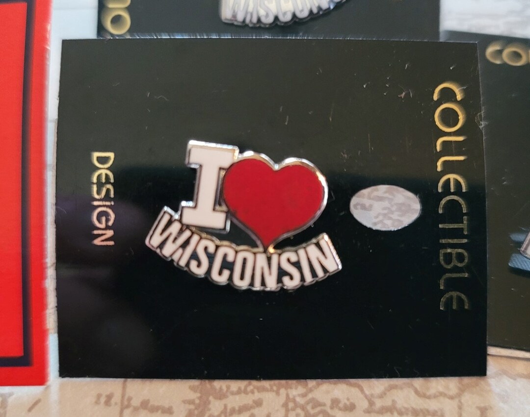 Vintage Enamel Tack Pin I Love / Heart Wisconsin Collectible Jacket ...