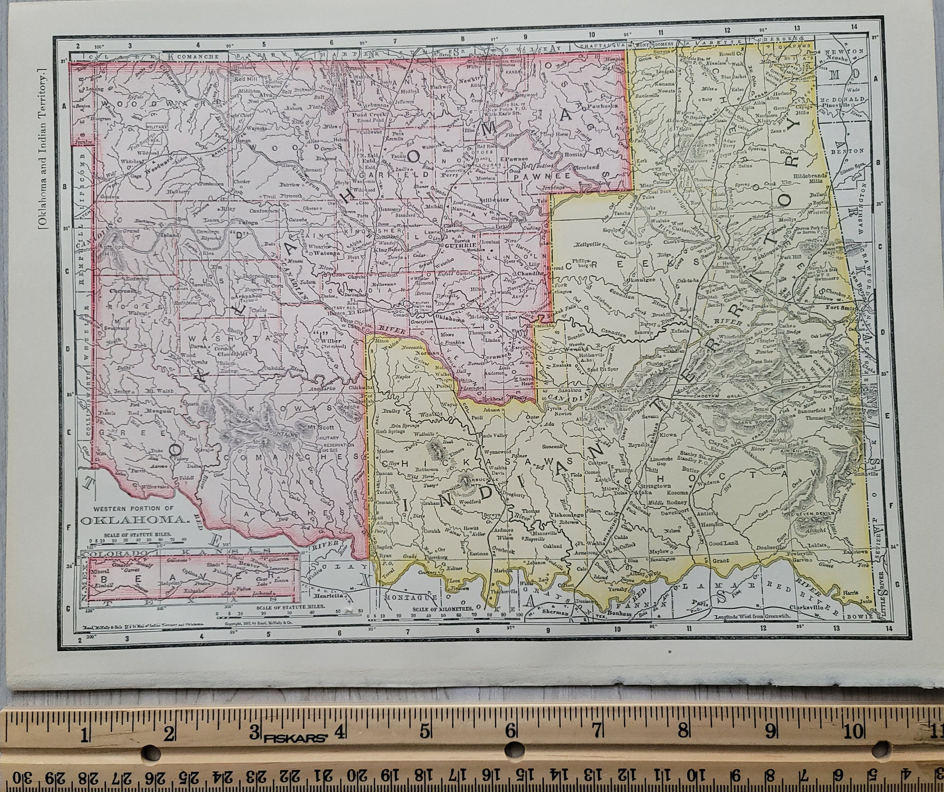 Antique 1895 Rand Mcnally Atlas Maps State Province Map Ephemera - Etsy