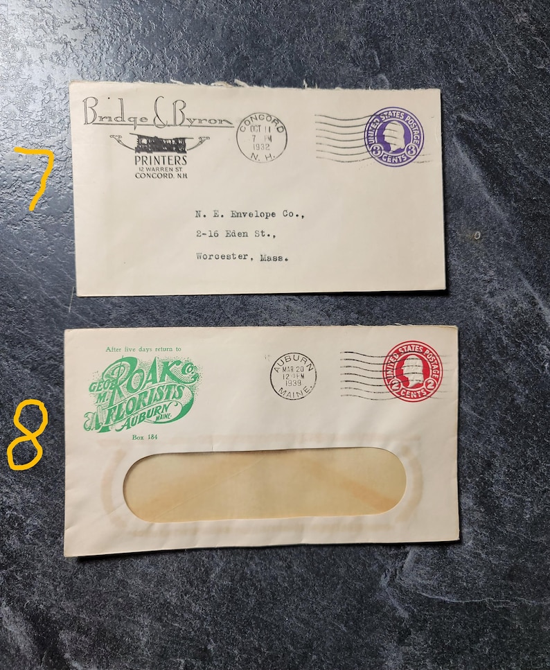 Used Stamped Envelopes From 1904 to 1939 Choice Postal History ...