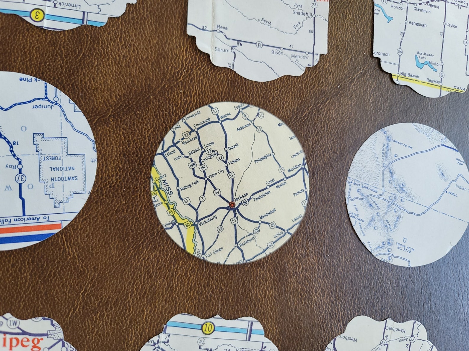 25 Vintage Paper Map Pieces in Various Shapes - Etsy