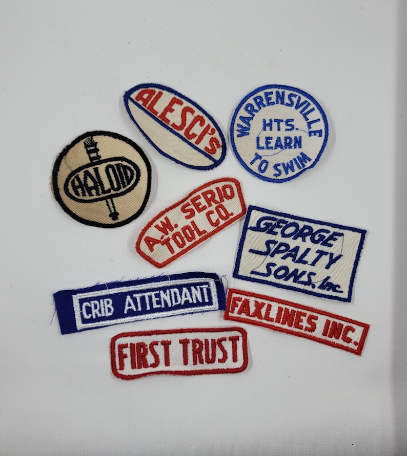 Vintage Sew on Patches Crib Attendant Alesci's Faxlines First Trust A ...