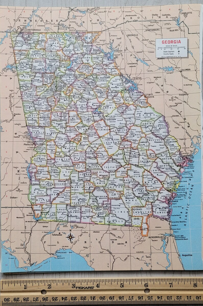 Vintage 1967 State Maps From Hammond Award World Atlas Buy Your ...
