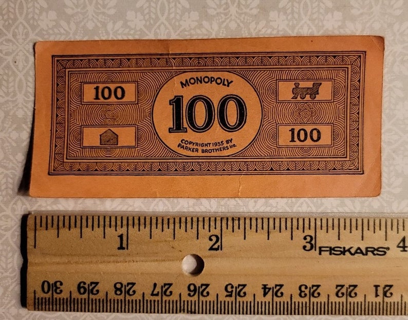 33 Bills of Very Vintage Monopoly Money / Smaller Bill 3.75 X 1.75 Play ...