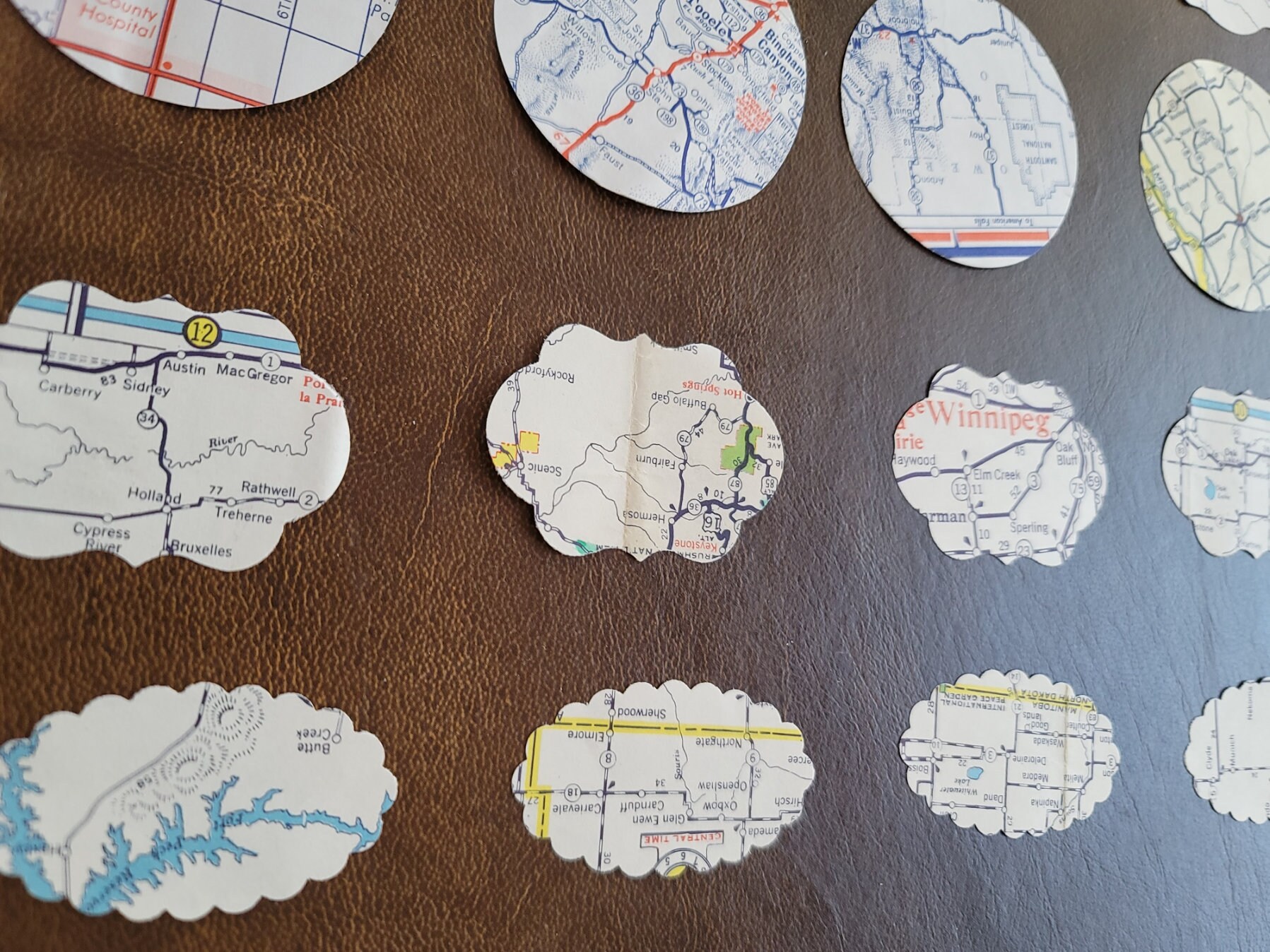 25 Vintage Paper Map Pieces in Various Shapes - Etsy