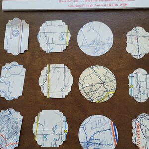 25 Vintage Paper Map Pieces in Various Shapes - Etsy