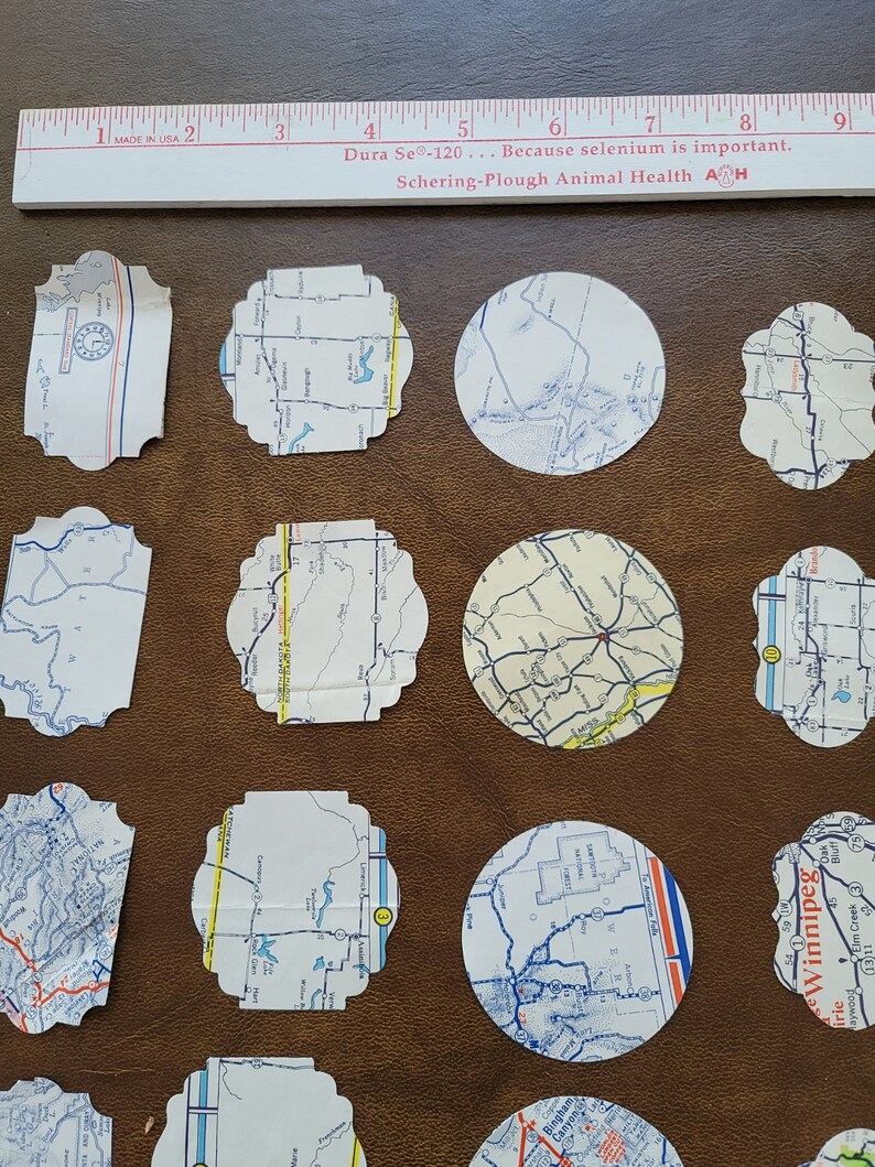 25 Vintage Paper Map Pieces in Various Shapes - Etsy