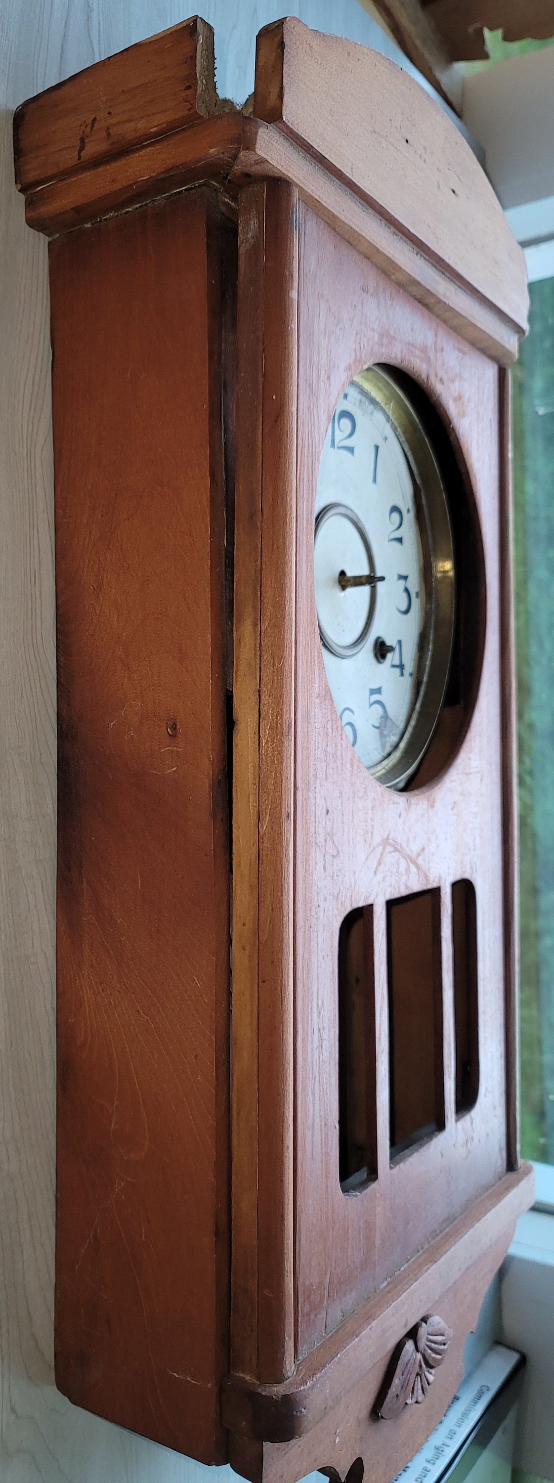 Vintage Wooden Clock Case With Door / Clock Parts / Repurpose - Etsy