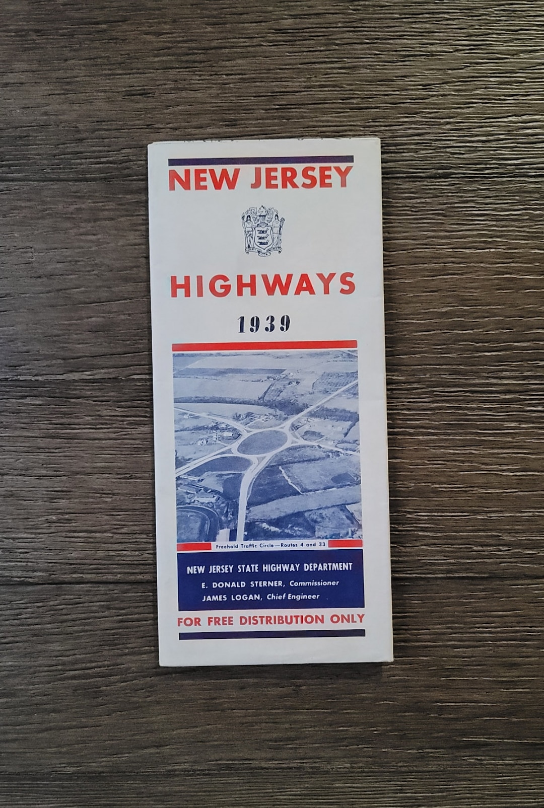 Vintage New Jersey State Highway Department Map 1939 Folding Road Map ...